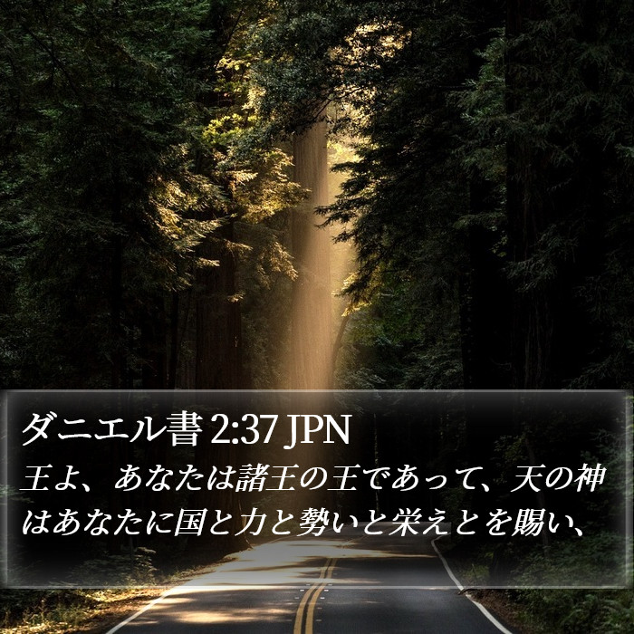 ダニエル書 2:37 JPN - 王よ、あなたは諸王の王であって、