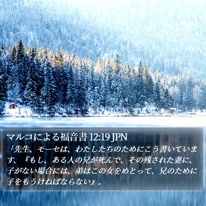 マルコによる福音書 12:19 JPN - 「先生、モーセは、わたしたちのた