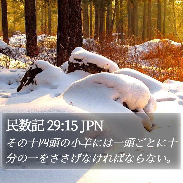 民数記 29:15 JPN - その十四頭の小羊には一頭ごとに十